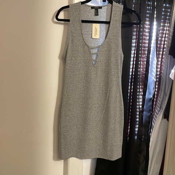 Forever 21 | Dresses | Tank Style Dress New With Tags Gray Ribbed ...